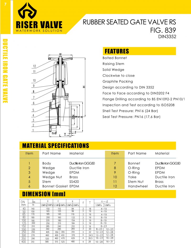 Cast Iron / Ductile Iron Valve – Riser Valve